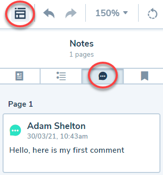 How do I add a comment to a document?