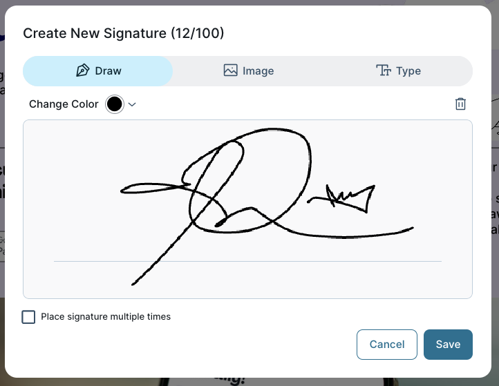 How do I add a signature to a PDF document?