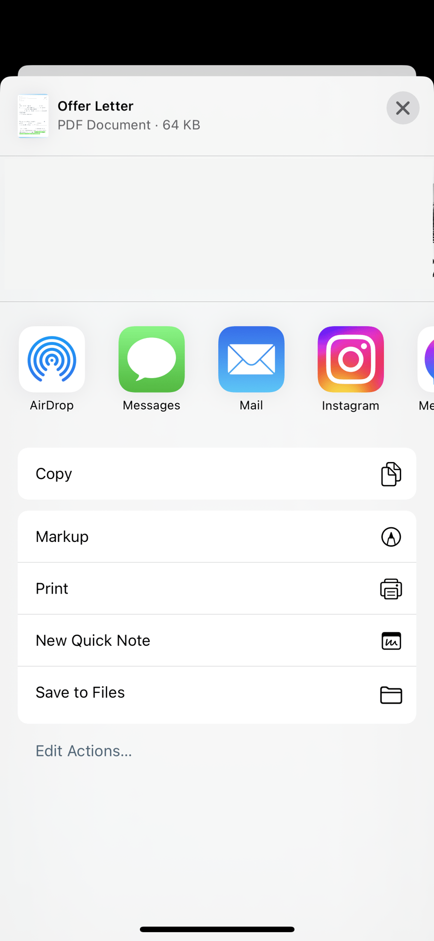 How do I download a document from the mobile app?