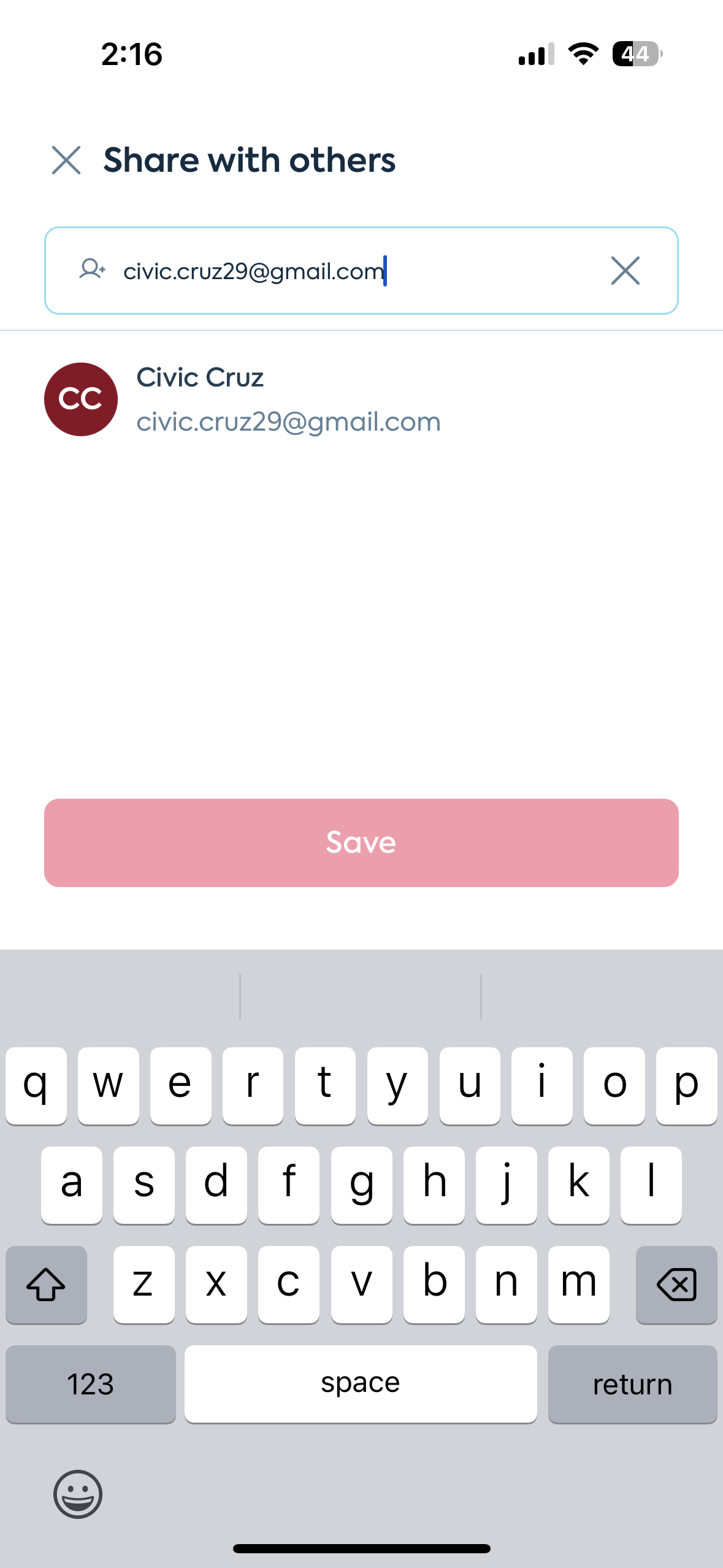 How do I share my document from the Lumin mobile app?