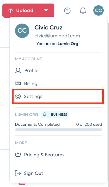 How do I change Lumin's operating language?