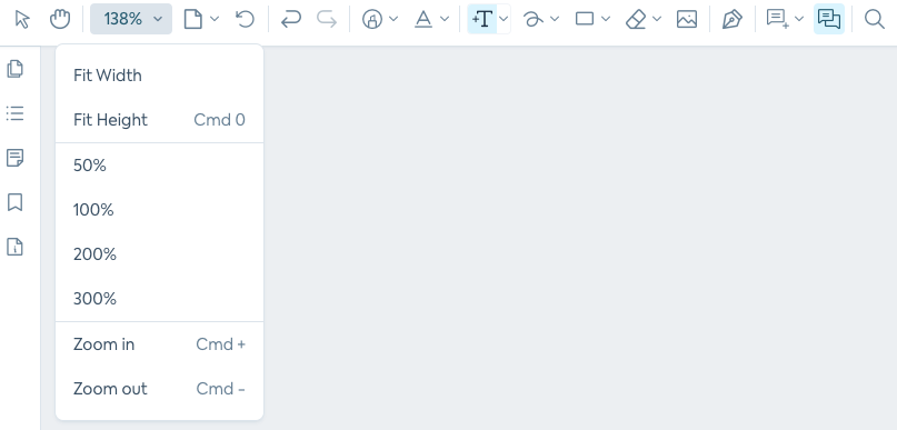 How do I change the zoom resolution of my document?