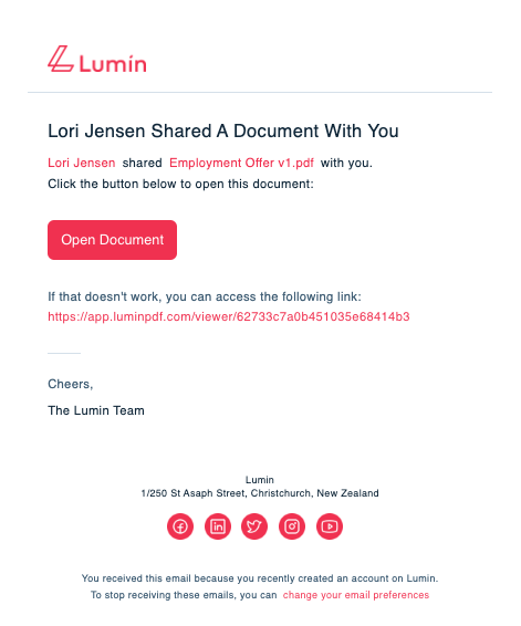 How to request a signature using Lumin