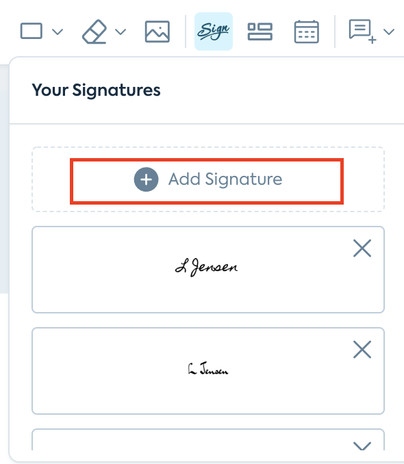 How do I add a signature to a PDF document?