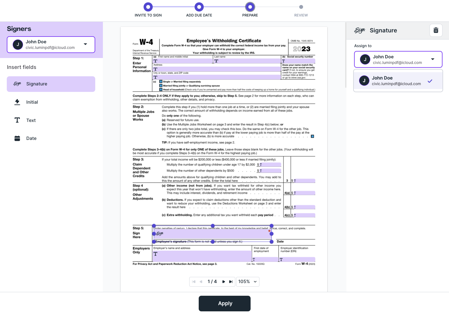 How do I collect signatures with Lumin and Lumin Sign?