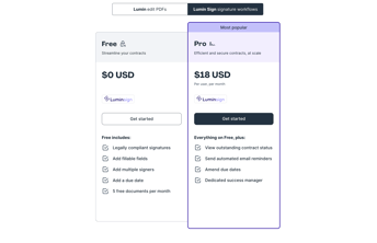 Can I access Lumin Sign's premium features if I have a Lumin PDF Pro ...