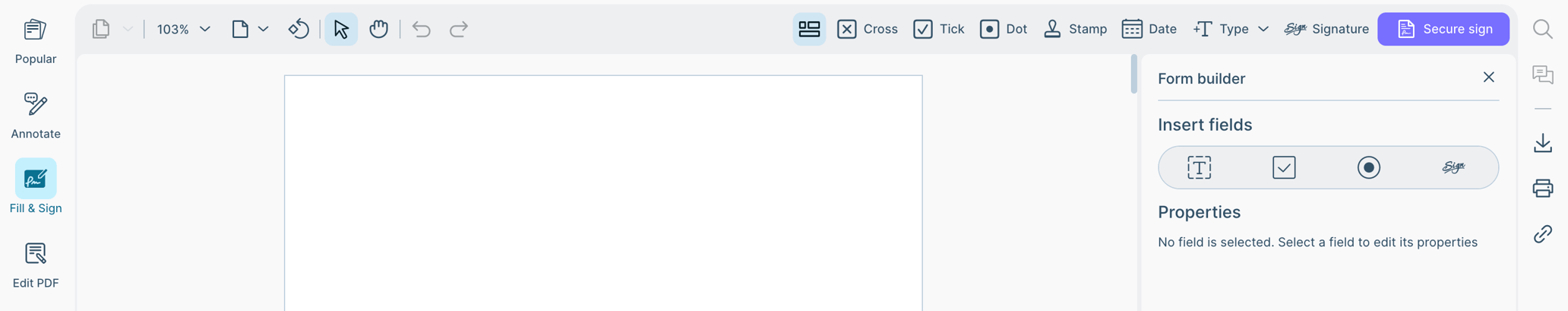 How do I add fillable fields to my document?