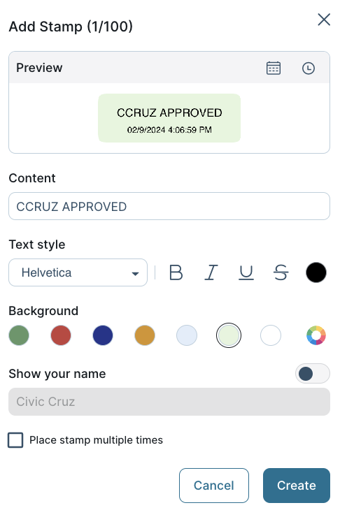 How do I create a rubber stamp?