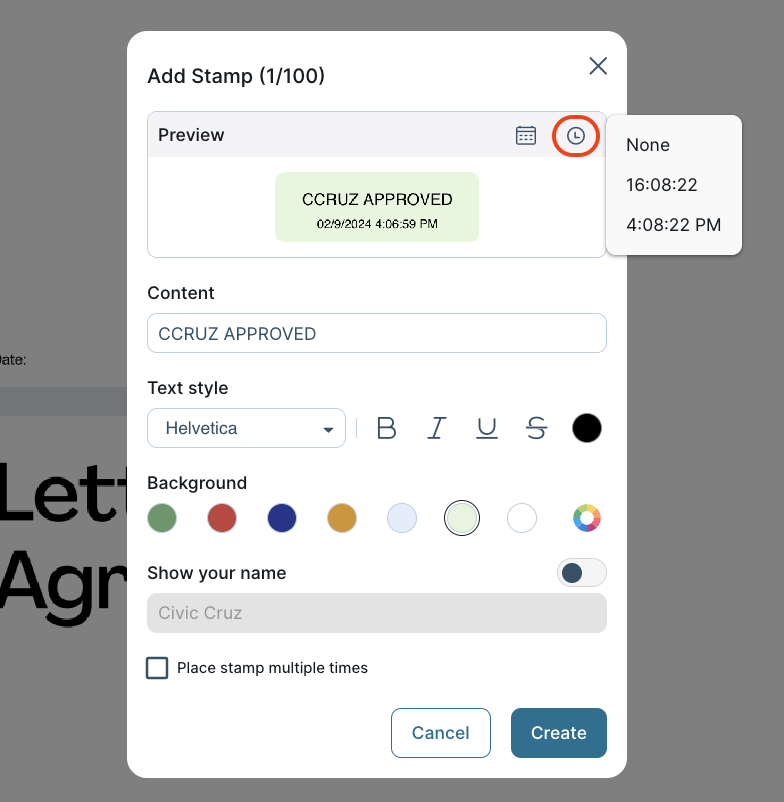 How do I create a rubber stamp?