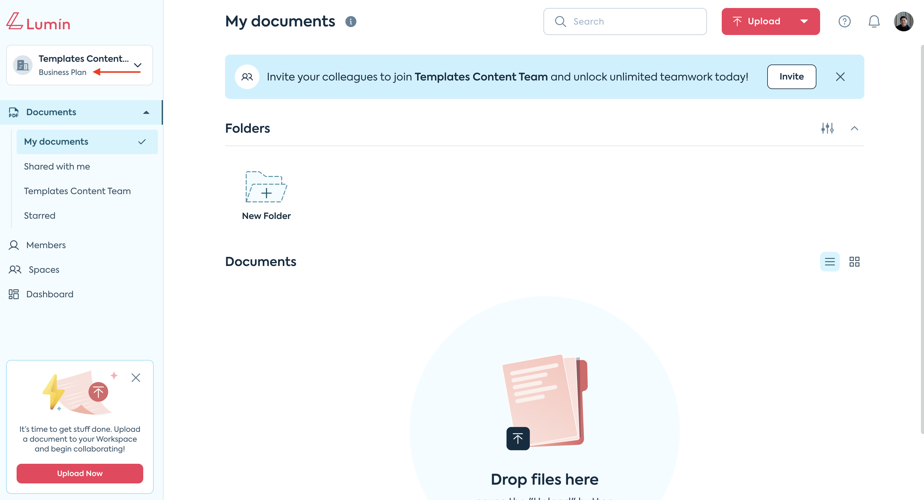 How do I know what plan my Lumin Workspace is on?