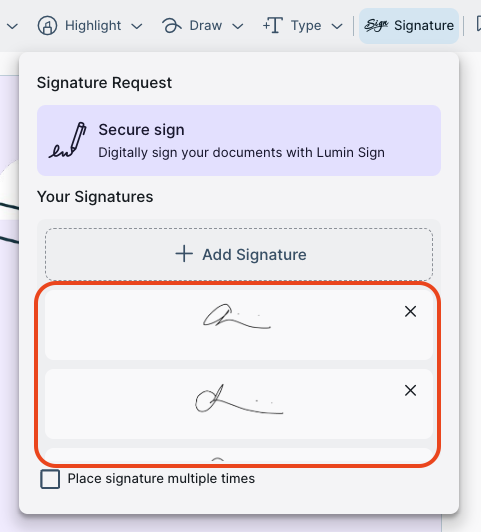 How do I add a signature to a PDF document?