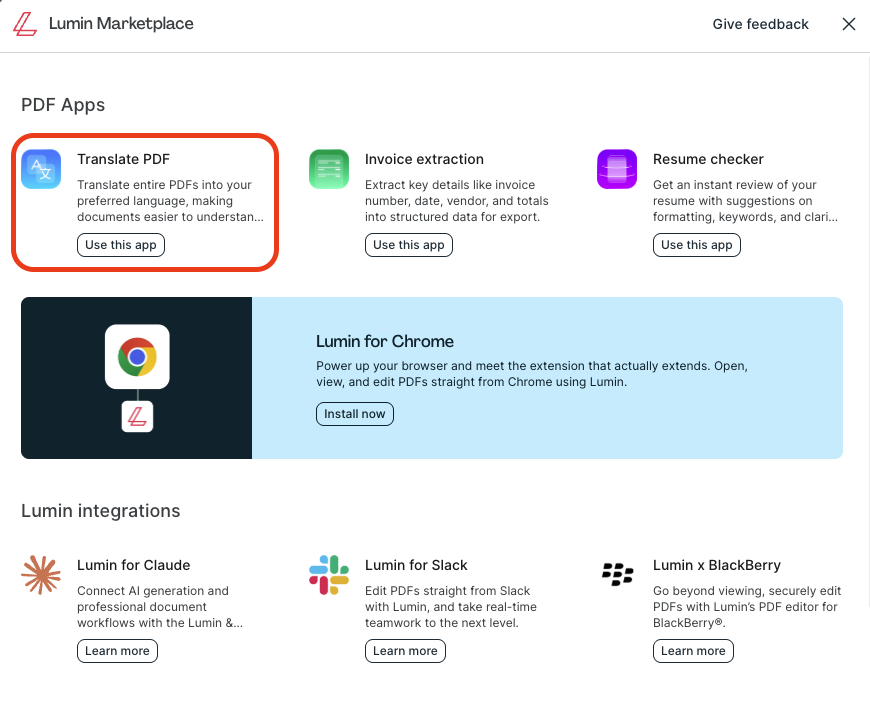 How do I translate a PDF?