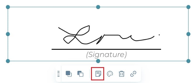 How do I manipulate a signature I have added to a Lumin document?