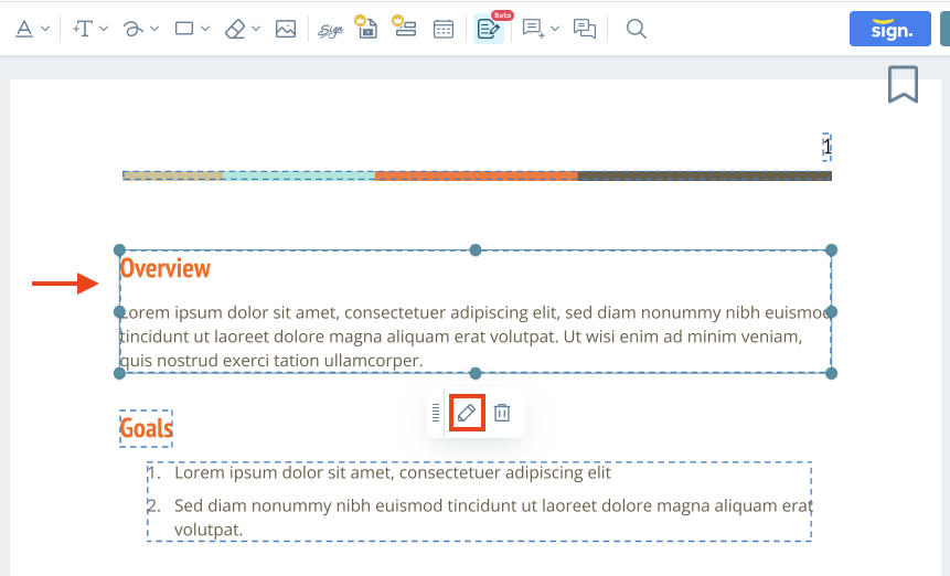 Can I edit the original text on my document?